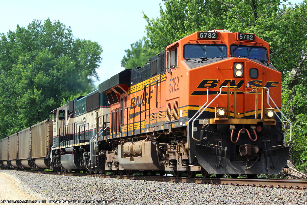 BNSF 5782 rocks n rolls this coal load south.